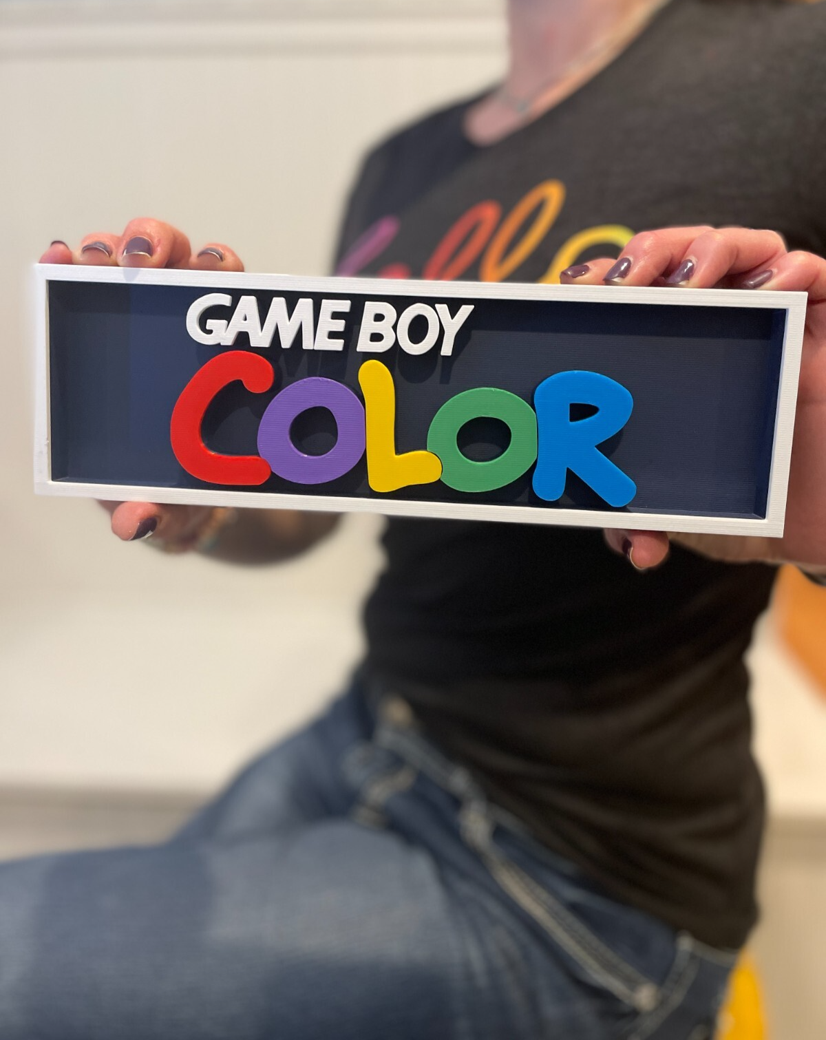 GAMEBOY COLOR 3D printed game console placard, retro sign, multi-color ...