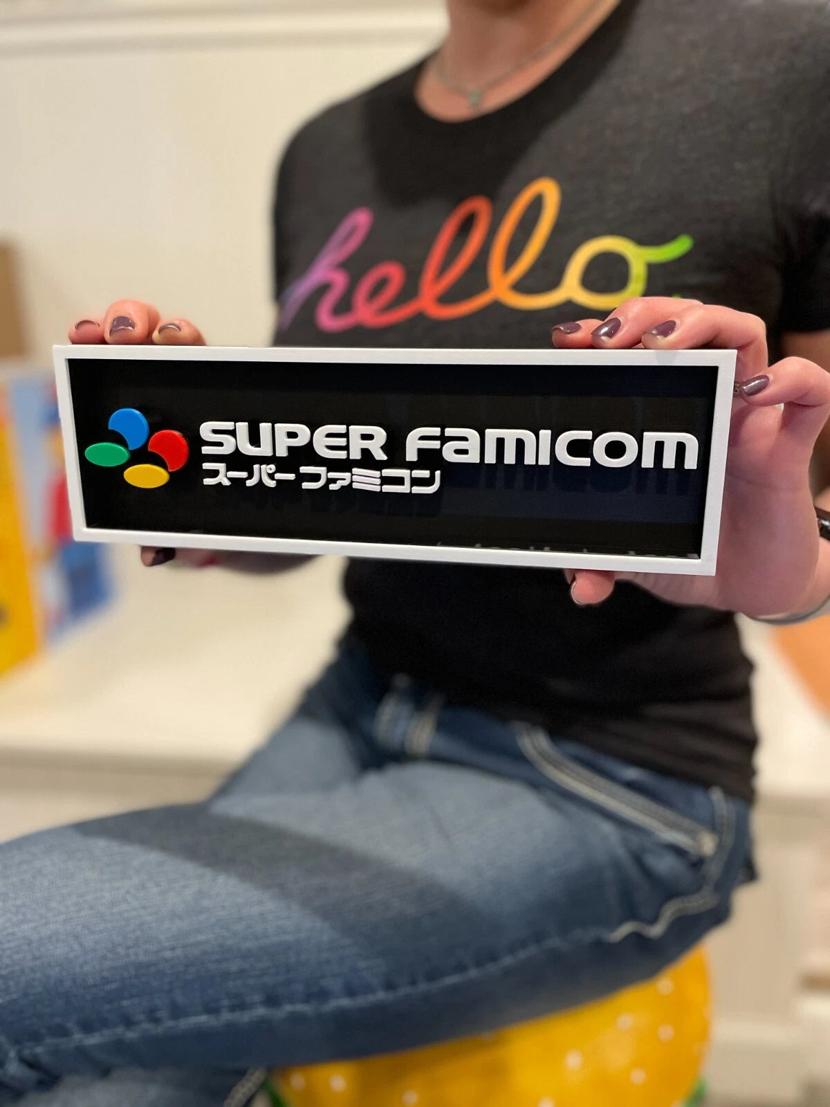 SUPER FAMICOM 3D printed game console placard, multi-color – Brent Tech LLC